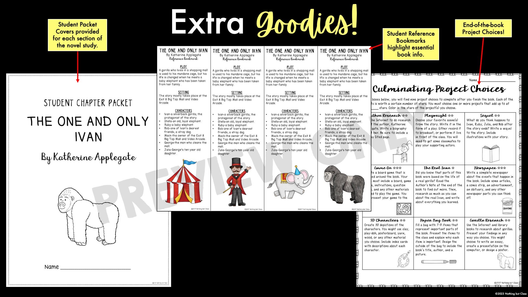 The One and Only Ivan Novel Study Unit | Literature Guide ...