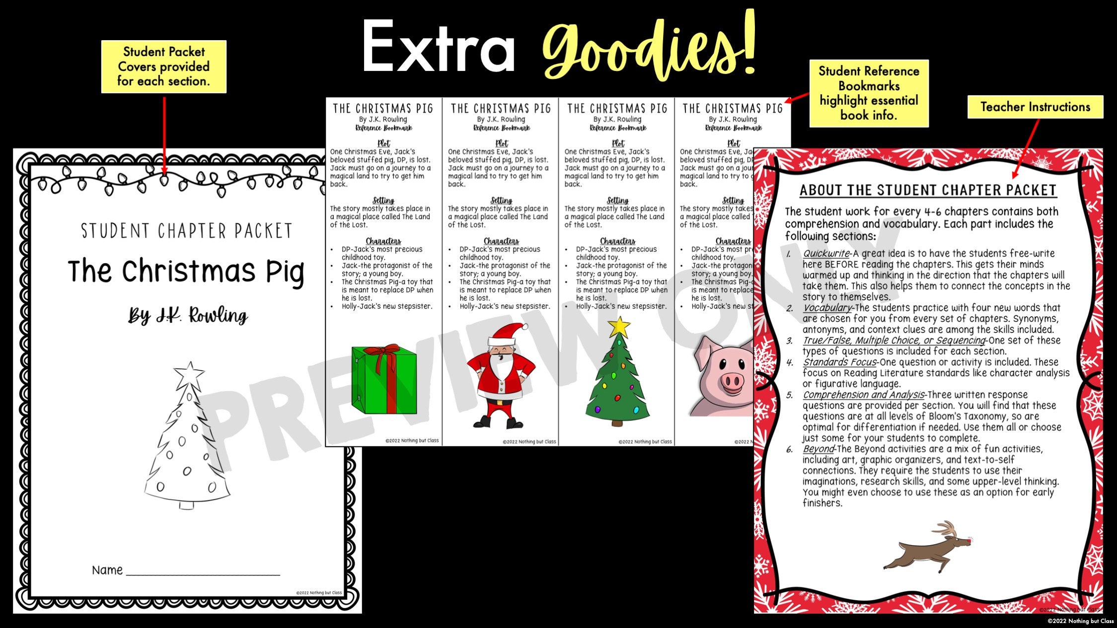 The Christmas Pig | Comprehension and Vocabulary by Chapter | Guided ...