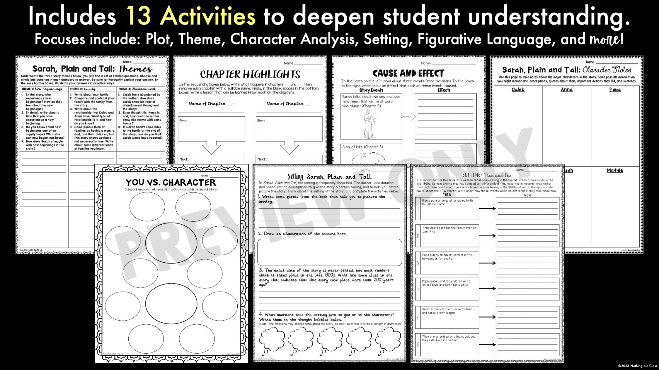 Sarah Plain and Tall Novel Study Unit Literature Guide - Etsy
