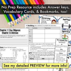 The Lemonade Crime | Comprehension and Vocabulary by Chapter | Guided ...