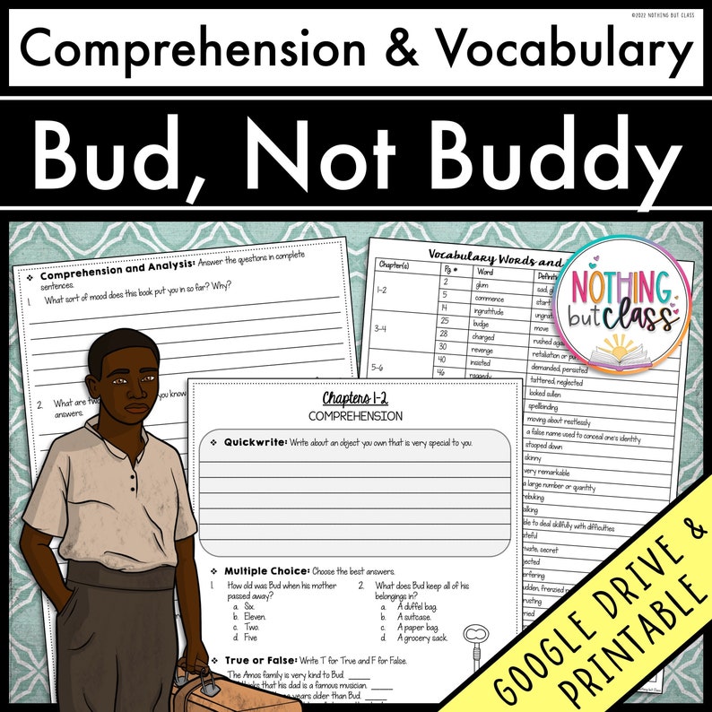 Bud, Not Buddy | Comprehension and Vocabulary by Chapter | Guided ...