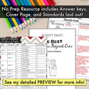 The Best Christmas Pageant Ever | Reading Response Activities and ...