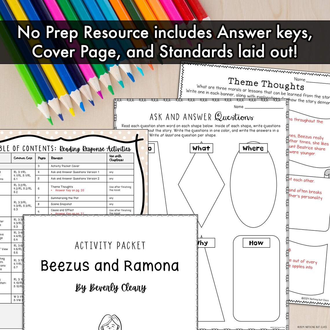 Beezus and Ramona | Reading Response Activities and Projects | Guided ...