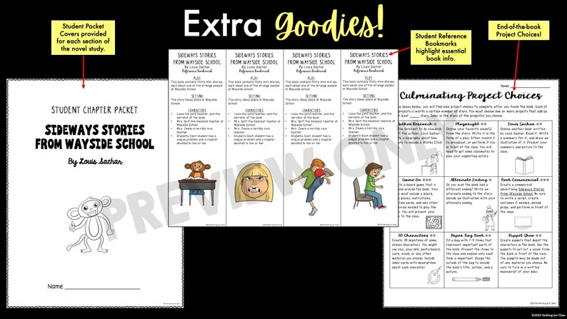 Sideways Stories From Wayside School Novel Study Unit | Literature ...