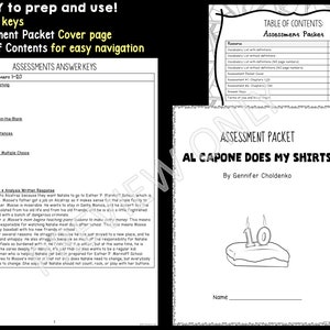 Al Capone Does My Shirts Tests | Quizzes | Assessments - Etsy