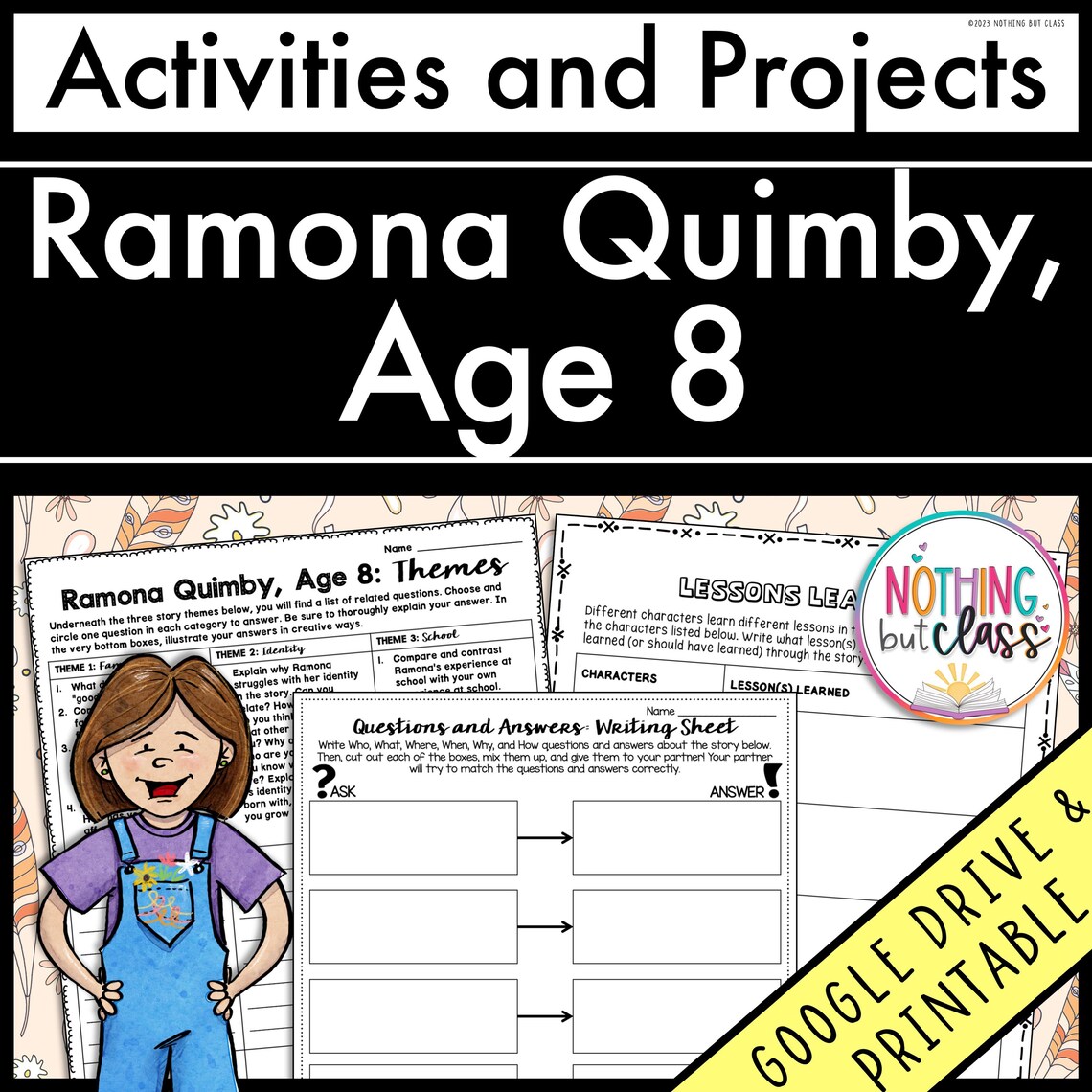 Ramona Quimby Age 8 | Reading Response Activities and Projects | Guided ...