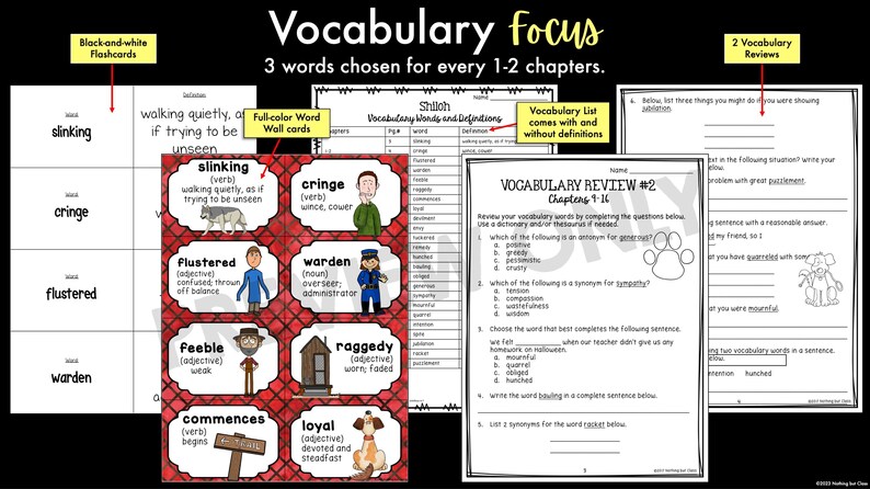 Shiloh | Comprehension and Vocabulary by Chapter | Guided Reading ...