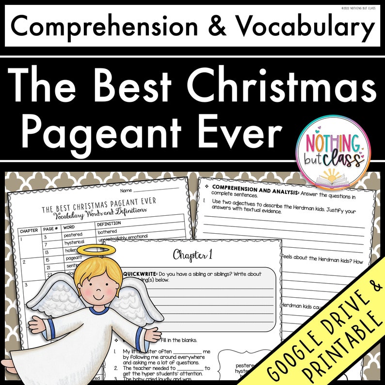 The Best Christmas Pageant Ever | Comprehension and Vocabulary by ...
