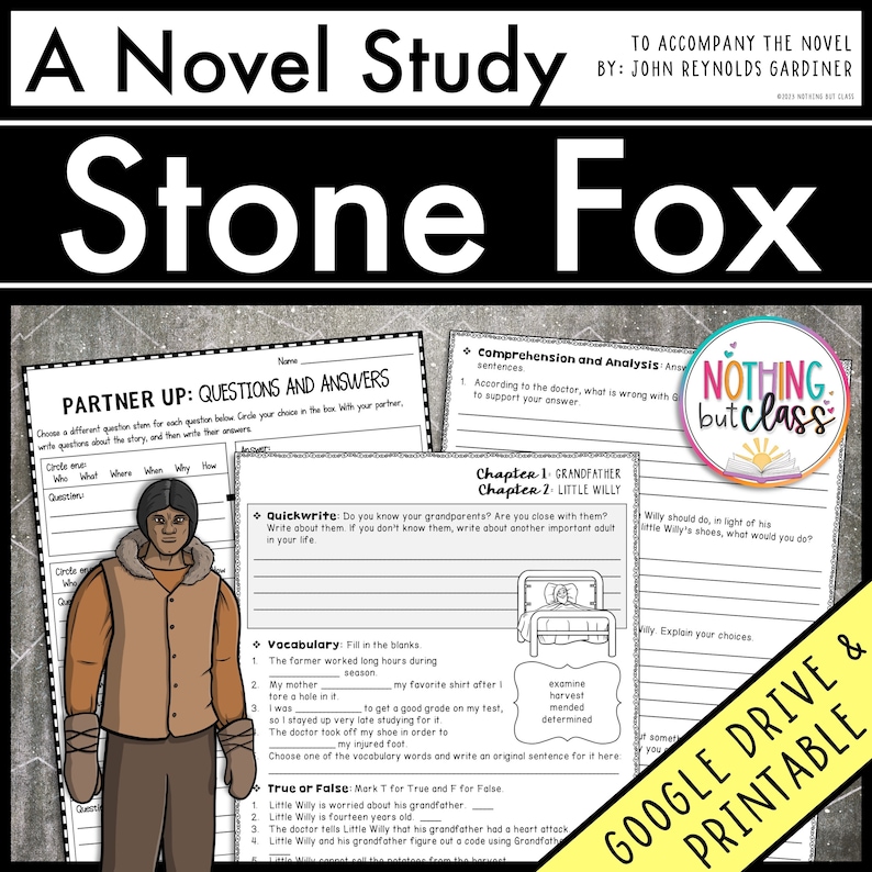 Stone Fox Novel Study Unit | Literature Guide | Comprehension ...