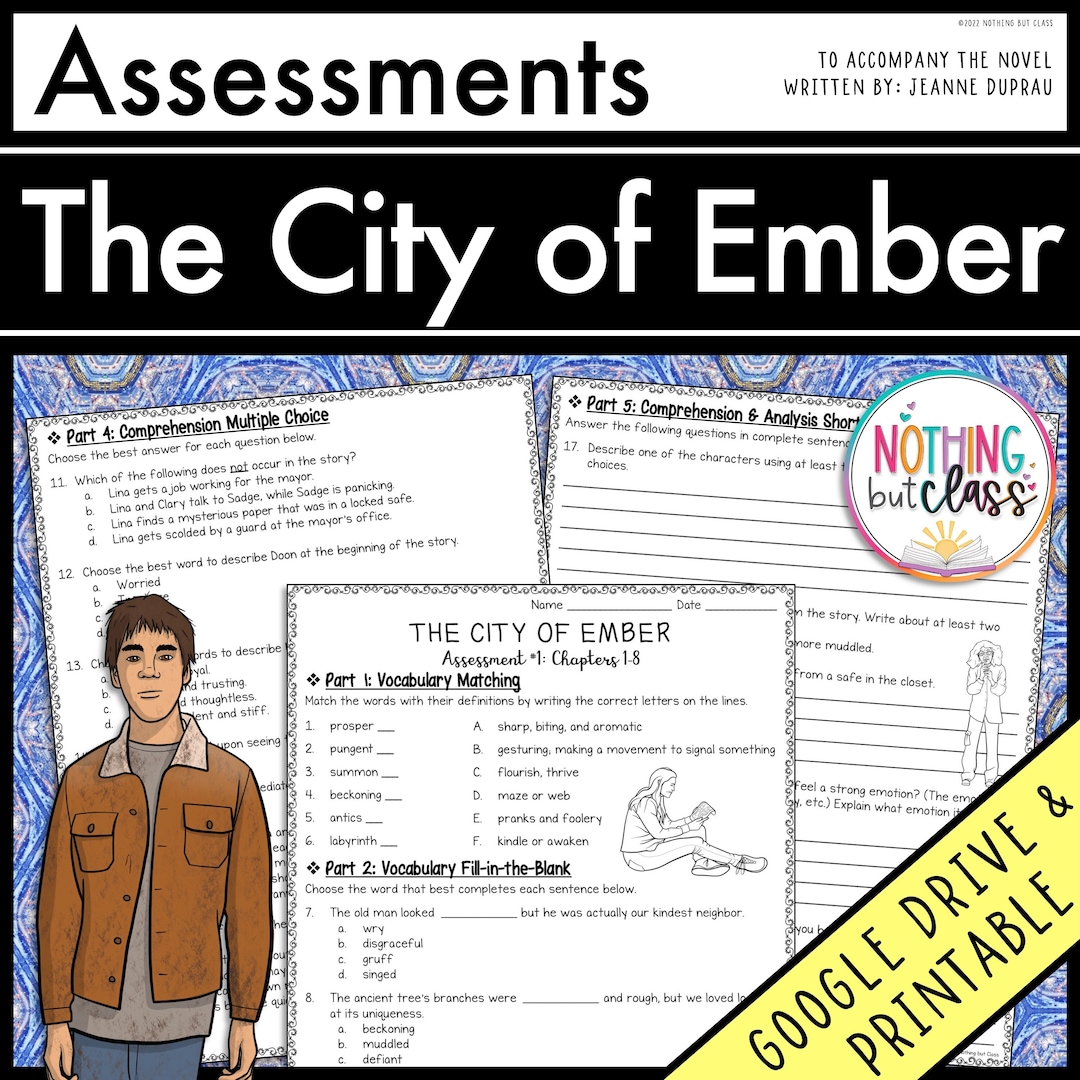 The City of Ember - Tests | Quizzes | Assessments - Printables for ...