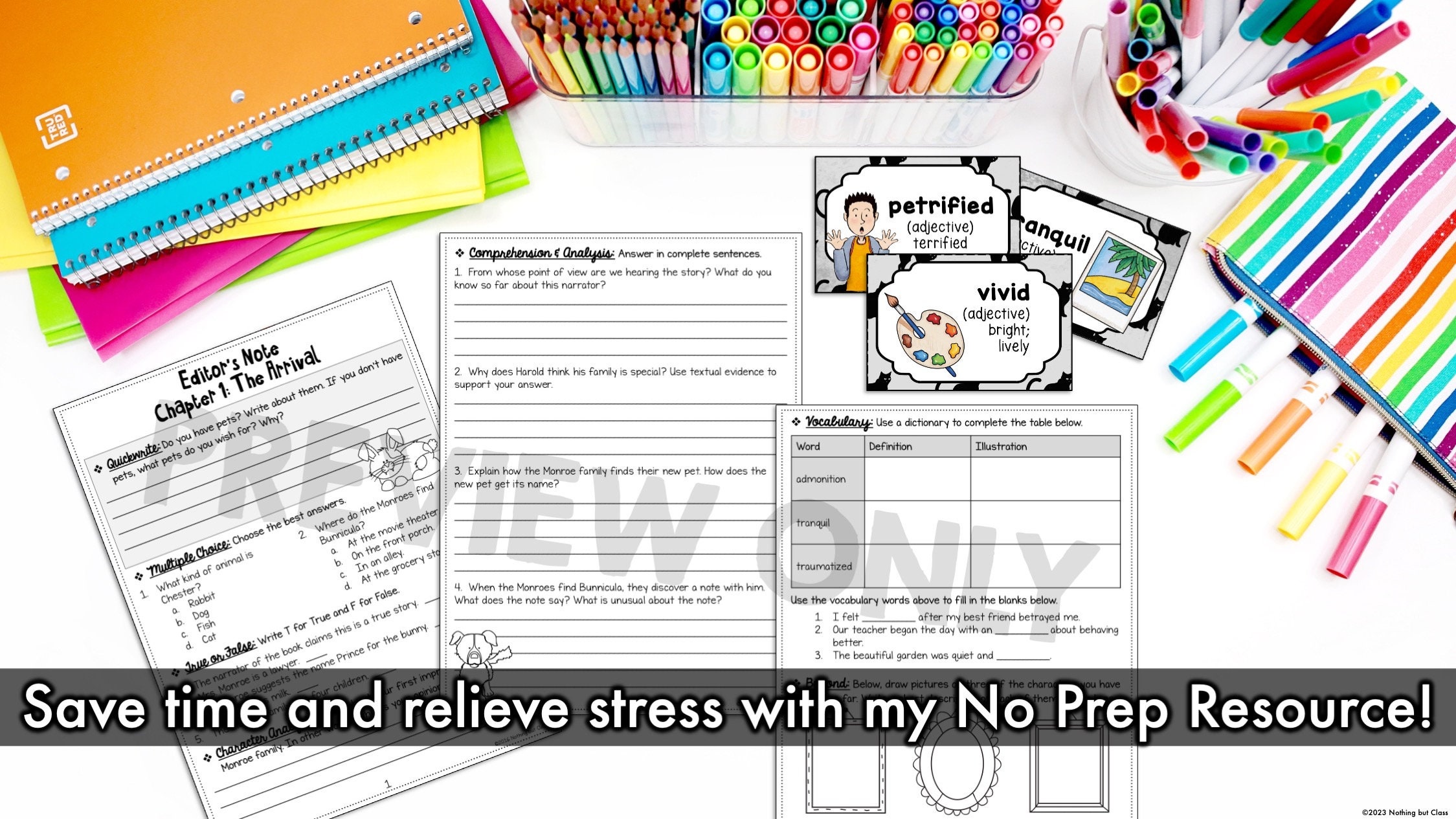 Bunnicula | Comprehension and Vocabulary by Chapter | Guided Reading ...