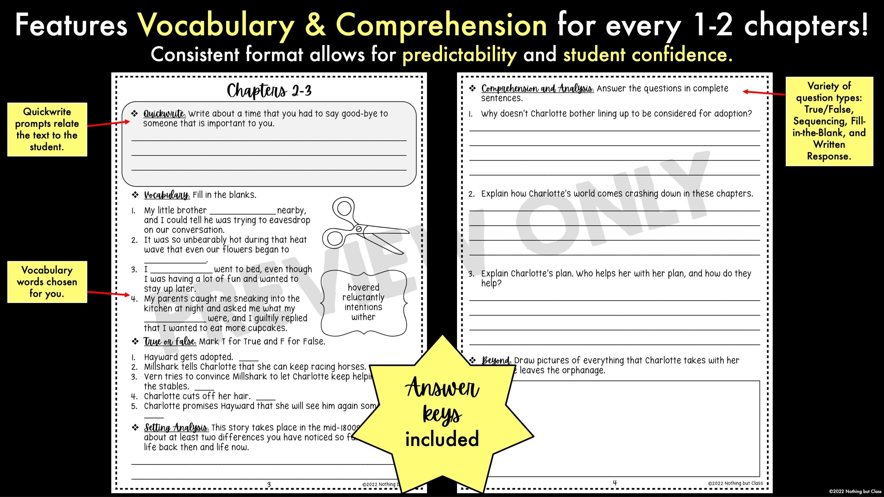 Riding Freedom | Comprehension and Vocabulary by Chapter | Guided ...