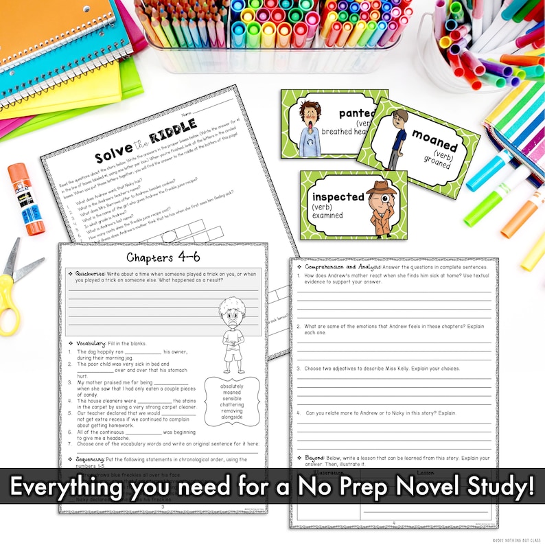 Freckle Juice Novel Study Unit | Literature Guide | Comprehension ...
