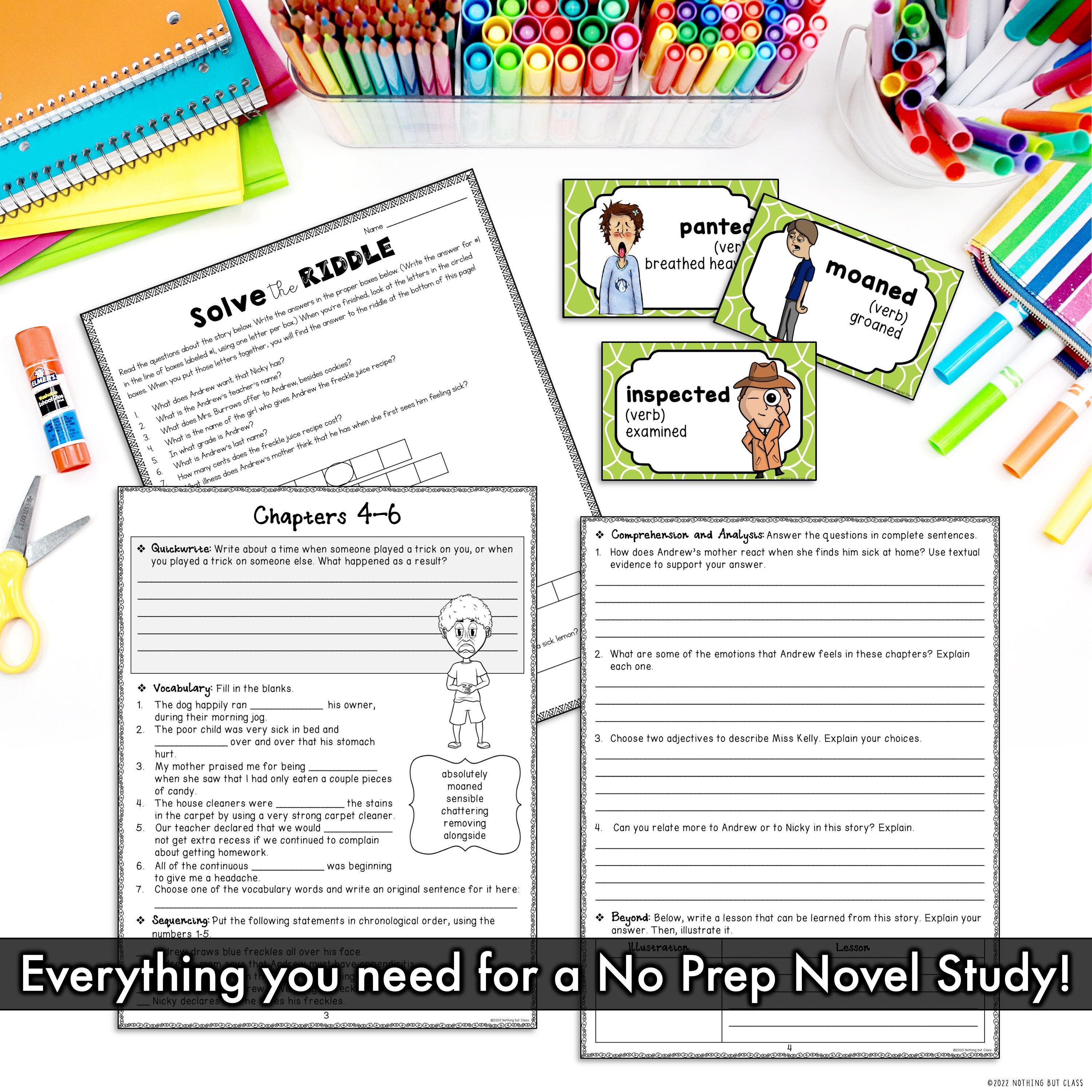 Freckle Juice Novel Study Unit | Literature Guide | Comprehension ...