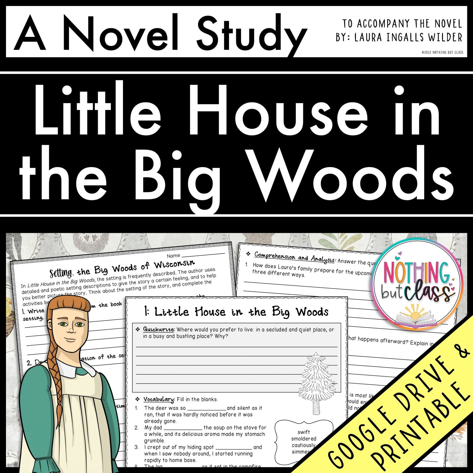 Little House in the Big Woods Novel Study Unit | Literature Guide ...