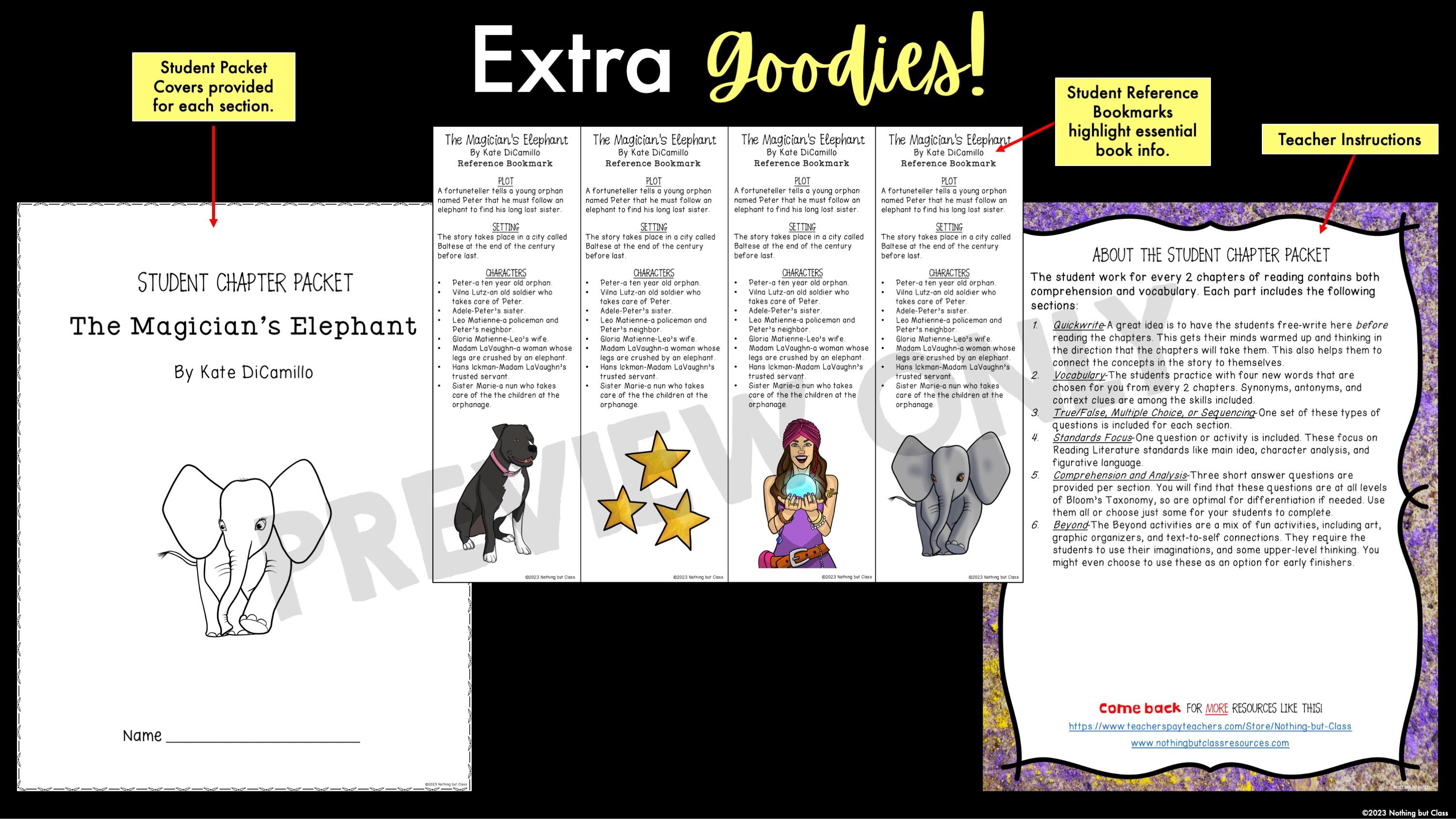The Magician's Elephant | Comprehension and Vocabulary by Chapter ...
