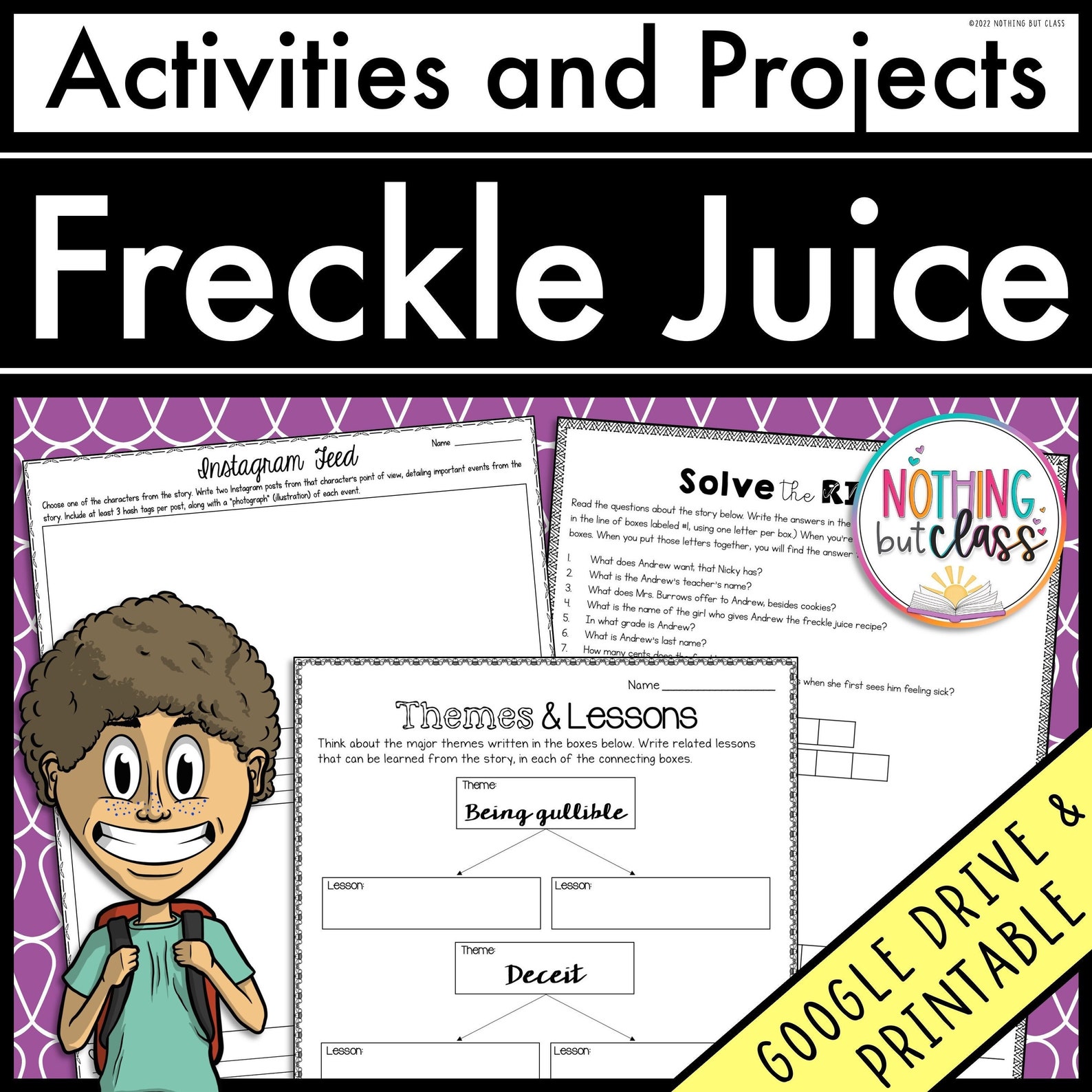Freckle Juice | Reading Response Activities and Projects | Guided ...