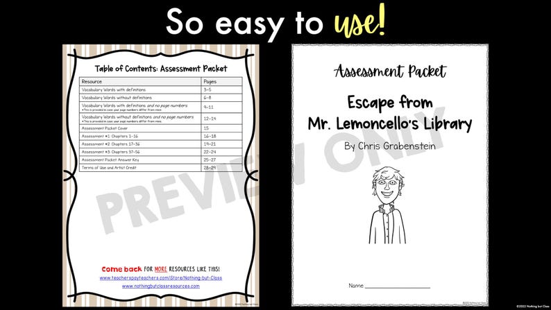 Escape From Mr. Lemoncello's Library - Tests | Quizzes | Assessments ...