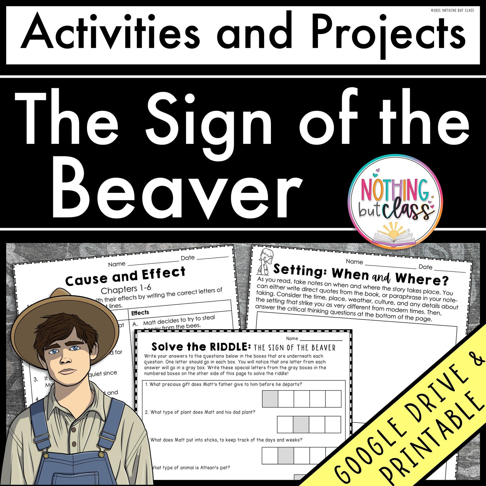 The Sign of the Beaver | Reading Response Activities and Projects ...
