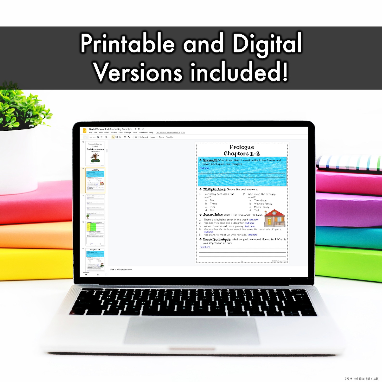 Tuck Everlasting Novel Study Unit | Literature Guide | Comprehension ...