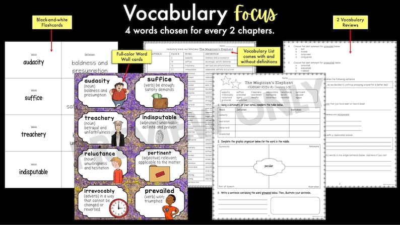 The Magician's Elephant | Comprehension and Vocabulary by Chapter ...