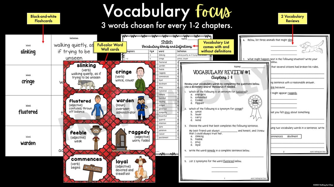 Shiloh Novel Study Unit | Literature Guide | Comprehension Worksheets ...