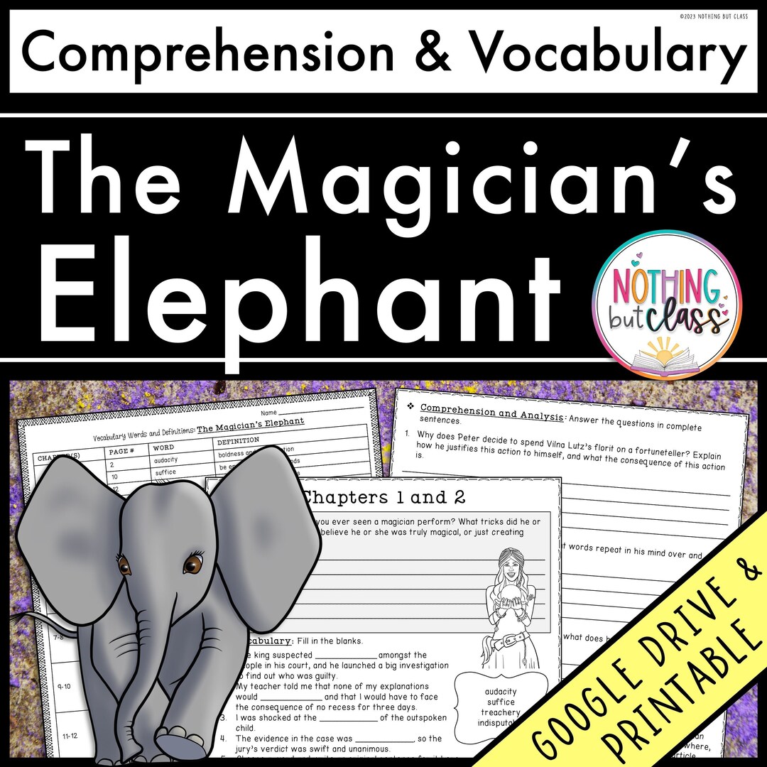 The Magician's Elephant | Comprehension and Vocabulary by Chapter ...