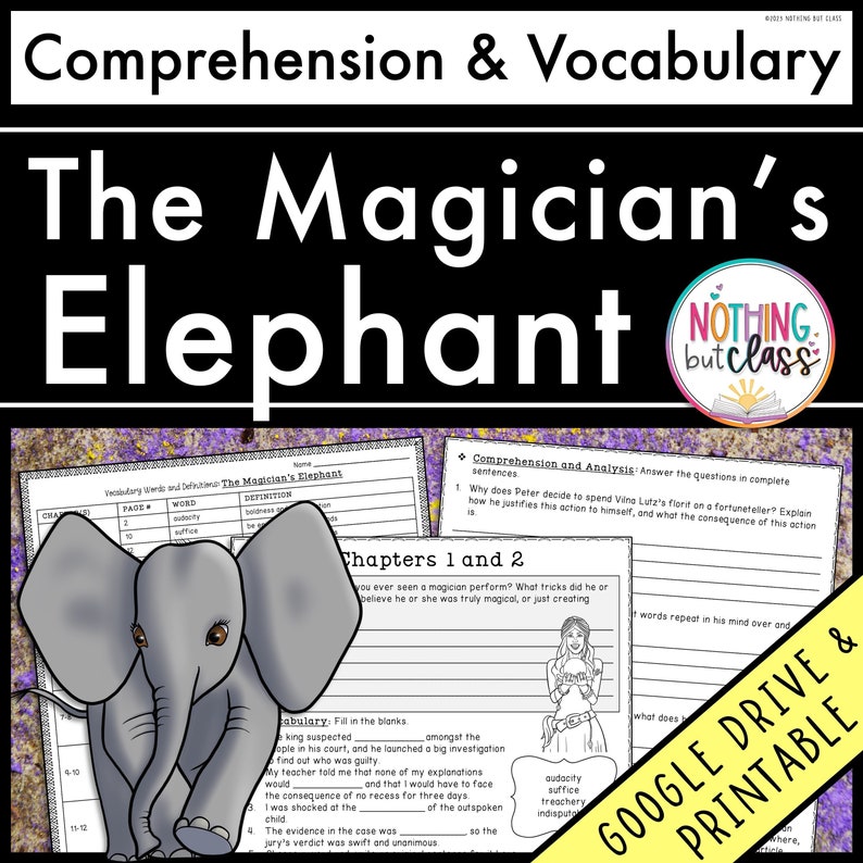 The Magician's Elephant | Comprehension and Vocabulary by Chapter ...