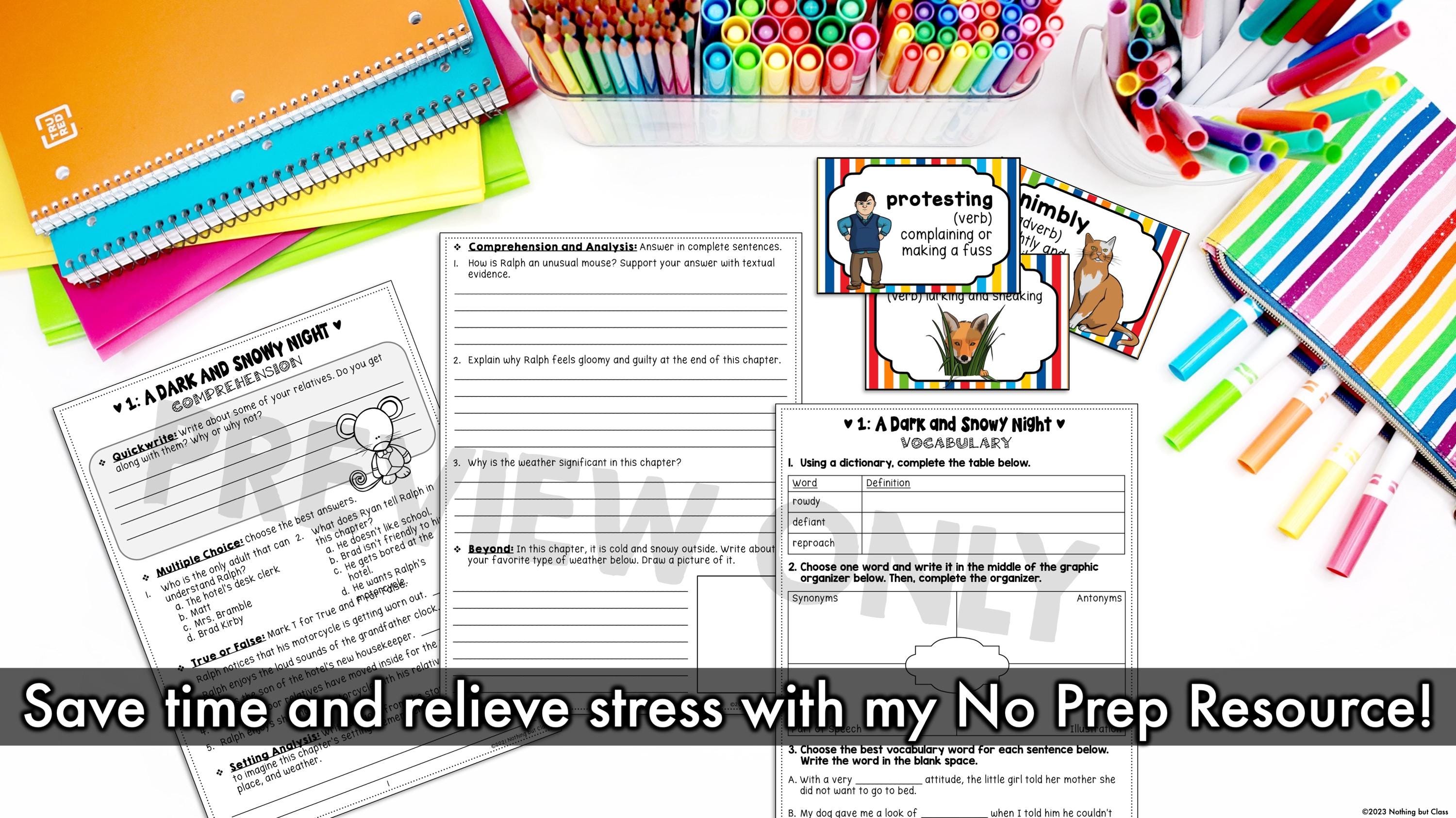 Ralph S. Mouse | Comprehension and Vocabulary by Chapter | Guided ...