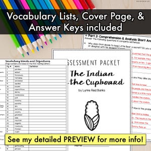 The Indian in the Cupboard - Tests | Quizzes | Assessments for Novel ...