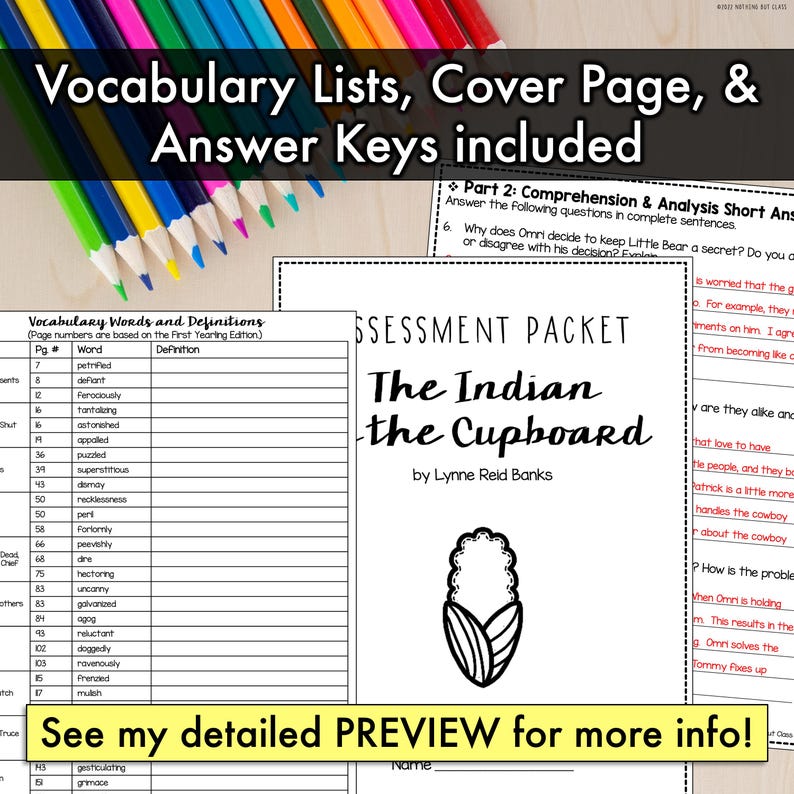 The Indian in the Cupboard - Tests | Quizzes | Assessments for Novel ...