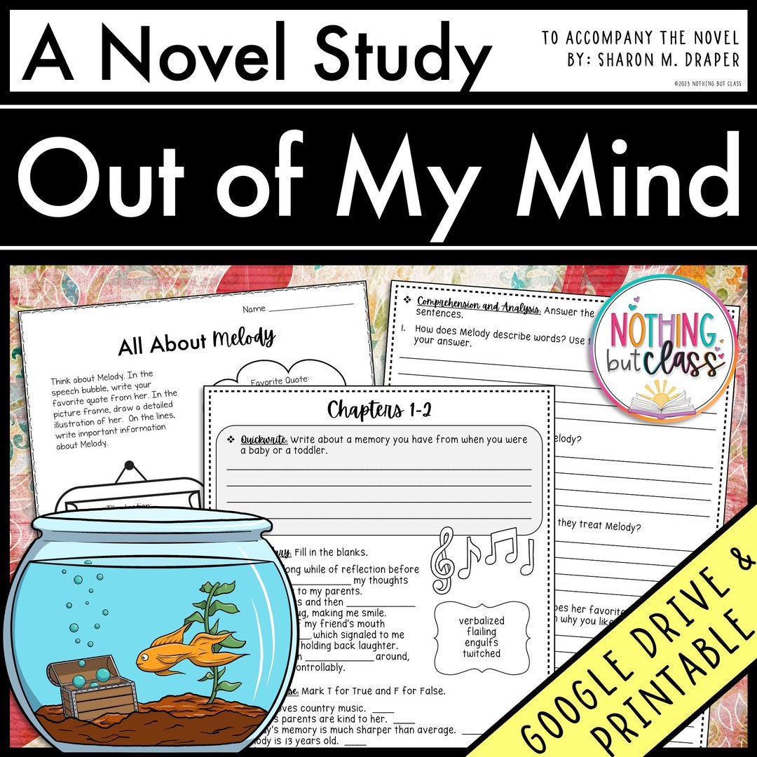 Out of My Mind Novel Study Unit | Literature Guide | Comprehension ...