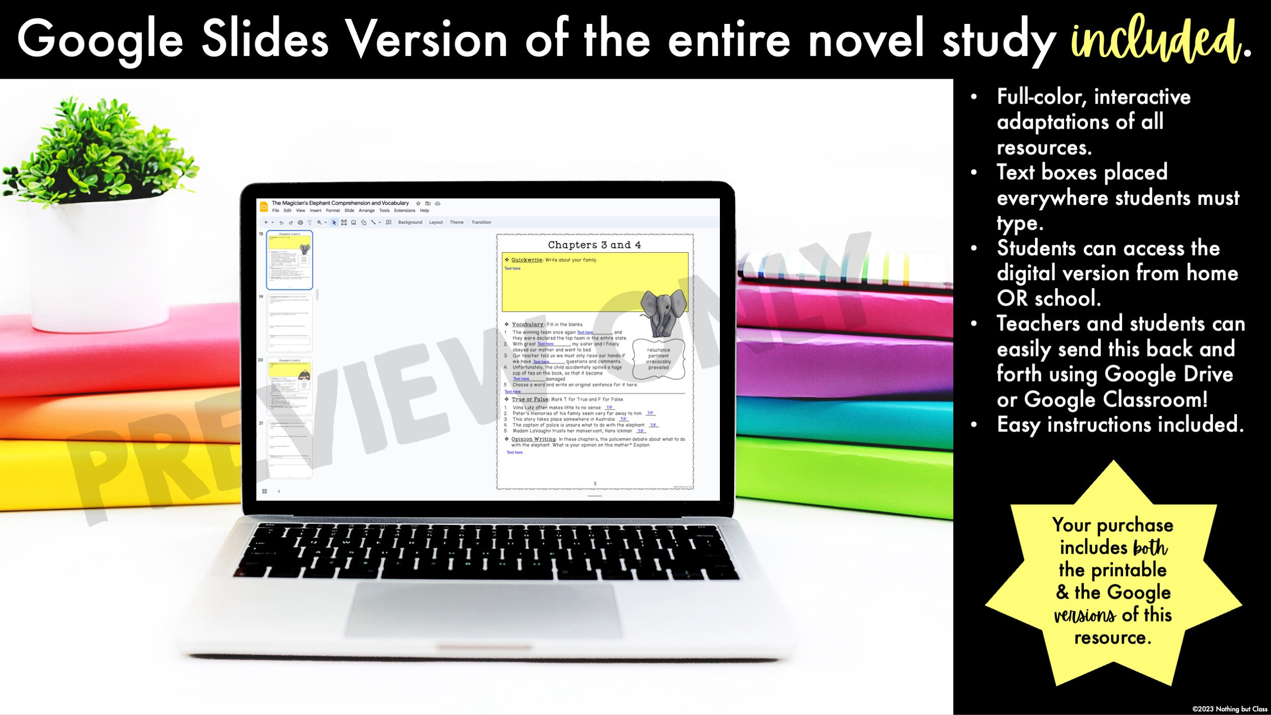 The Magician's Elephant Novel Study Unit Literature Guide Comprehension ...