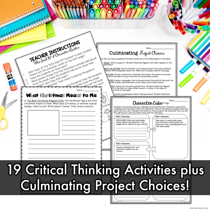 The Best Christmas Pageant Ever | Reading Response Activities and ...