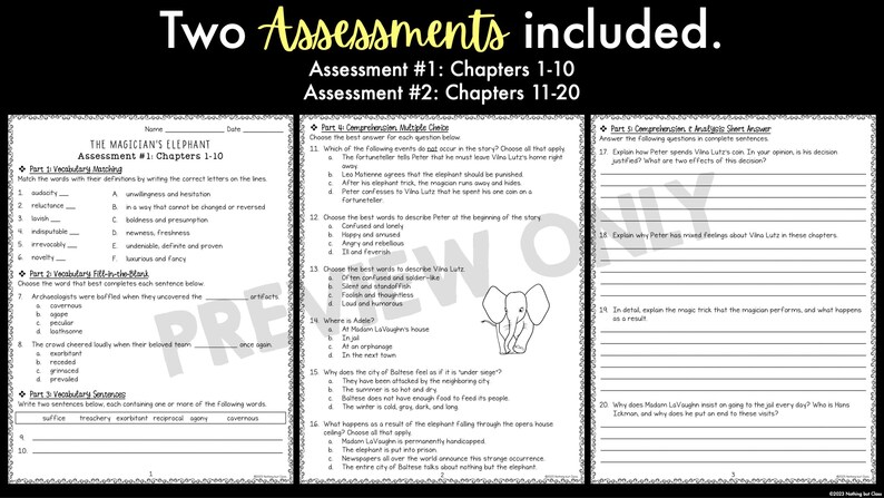 The Magician's Elephant Novel Study Unit | Literature Guide ...