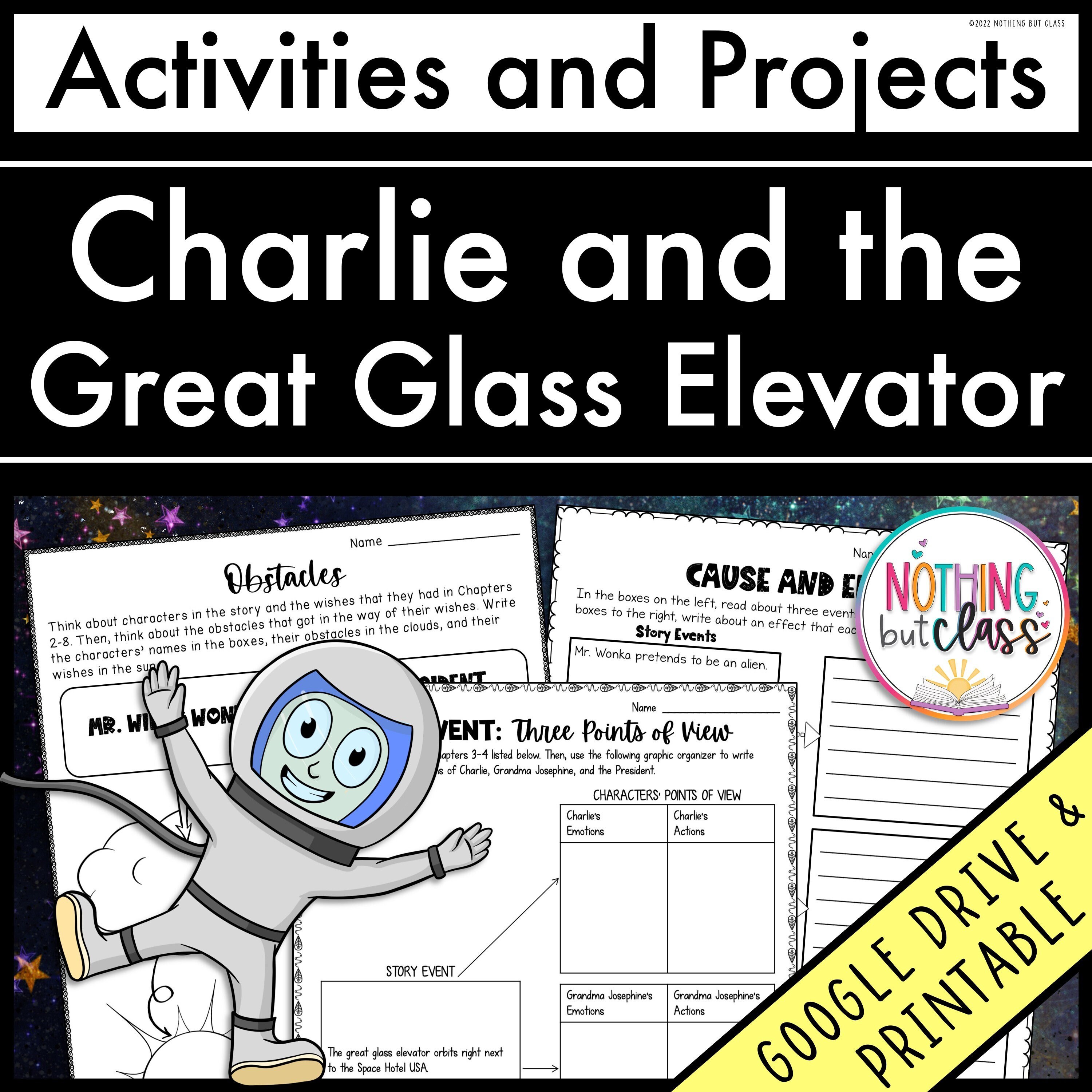 Charlie and the Great Glass Elevator | Reading Response Activities and ...