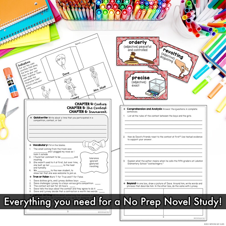 No Talking Novel Study Unit | Literature Guide | Comprehension ...
