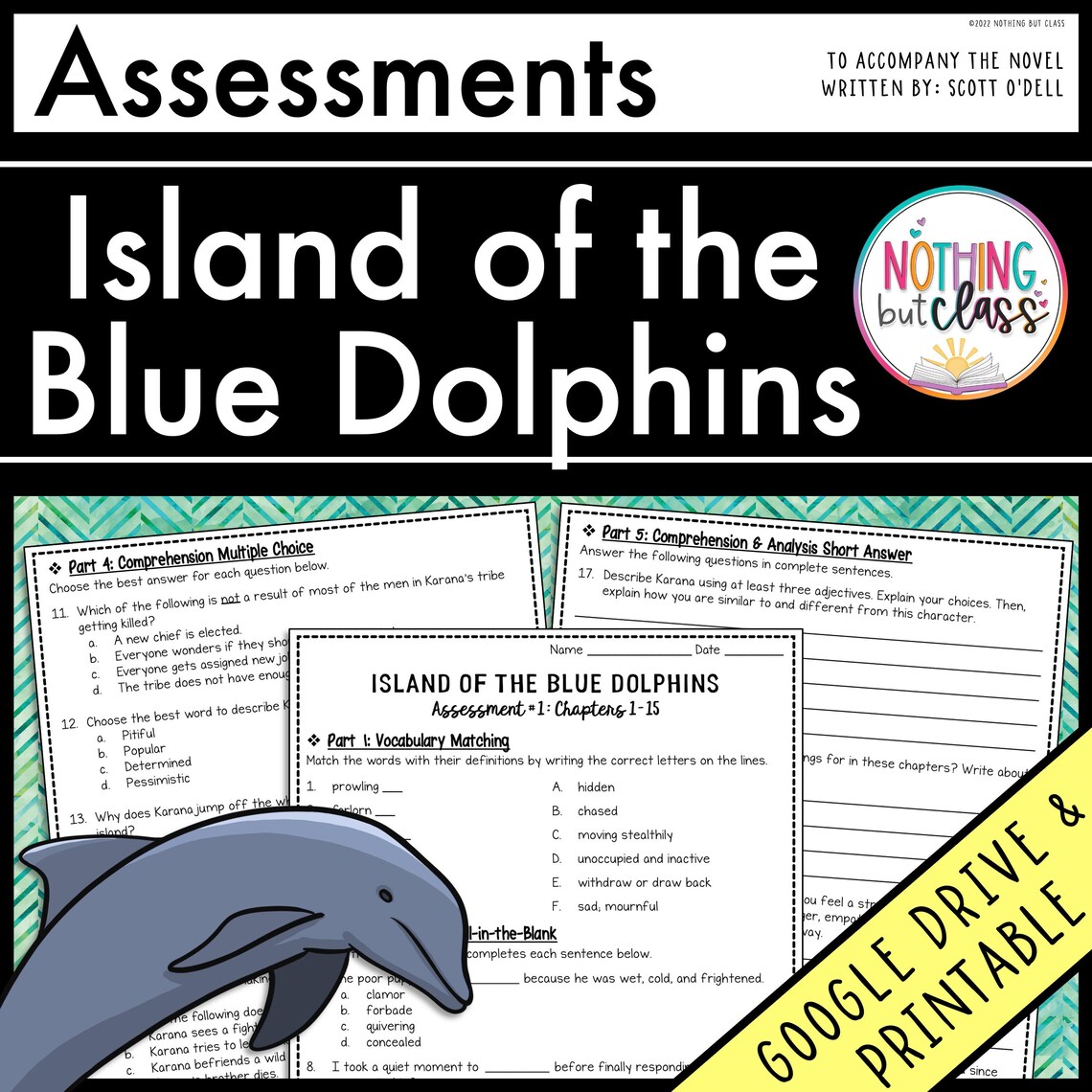 Island of the Blue Dolphins - Tests | Quizzes | Assessments for Novel ...