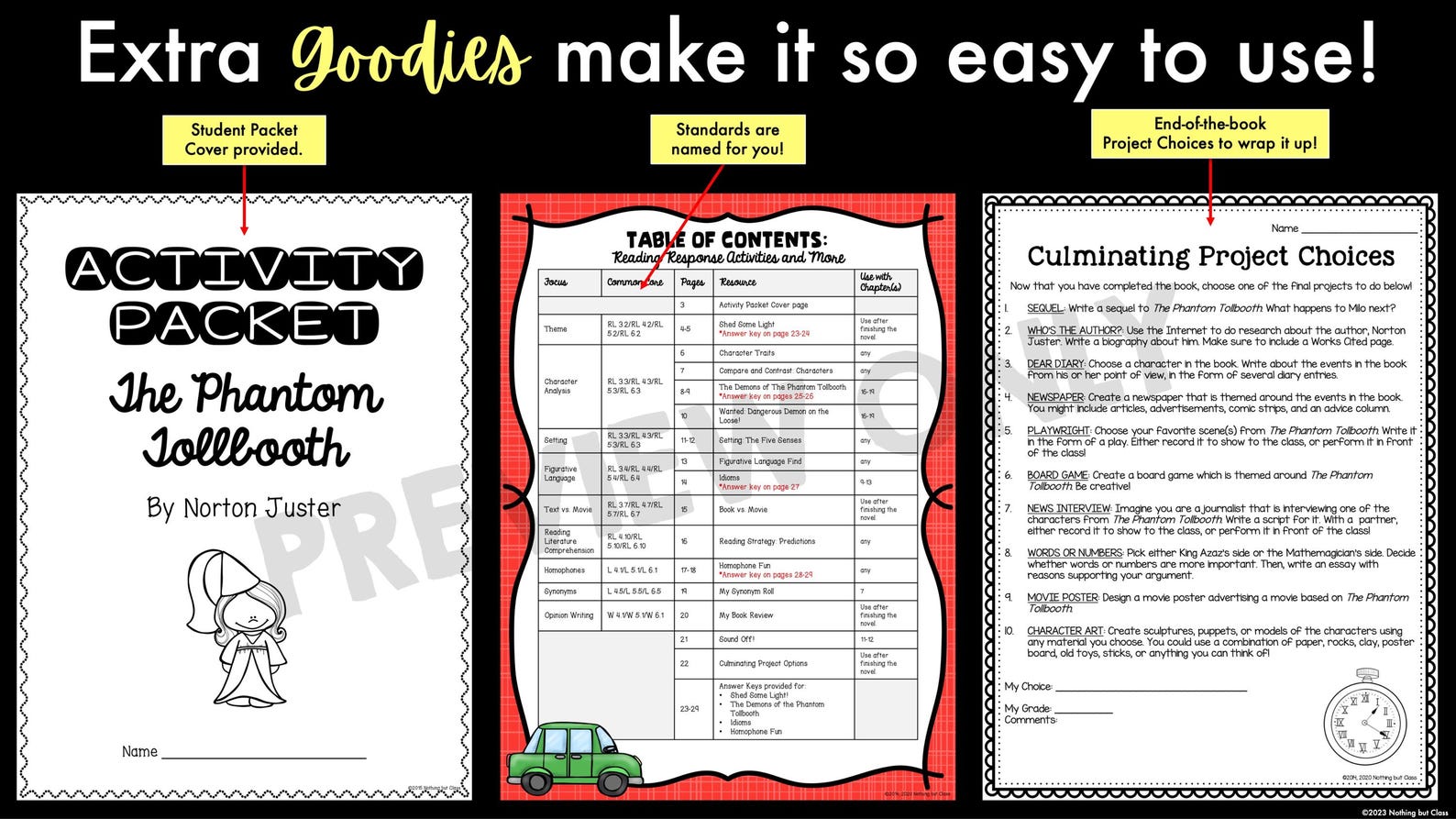 The Phantom Tollbooth | Reading Response Activities and Projects ...