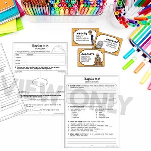 Holes | Comprehension and Vocabulary by Chapter | Guided Reading ...