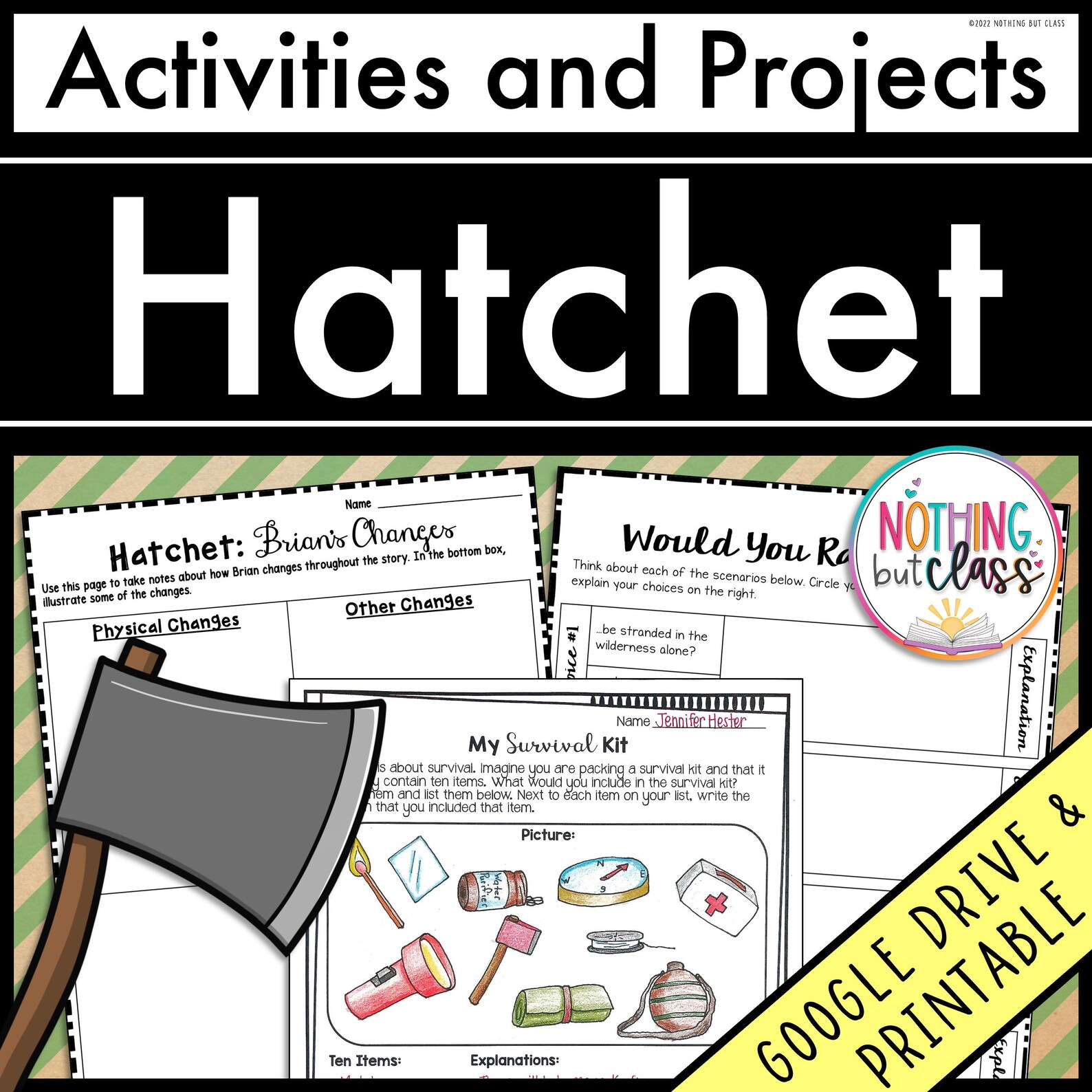 Hatchet | Reading Response Activities and Projects | Resources for ...