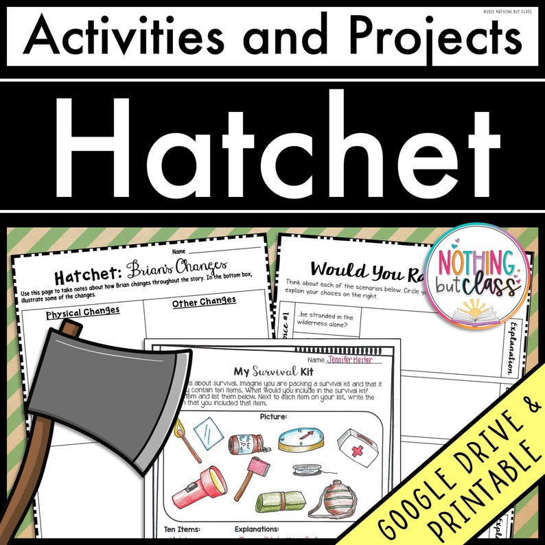 Hatchet | Reading Response Activities and Projects | Resources for ...