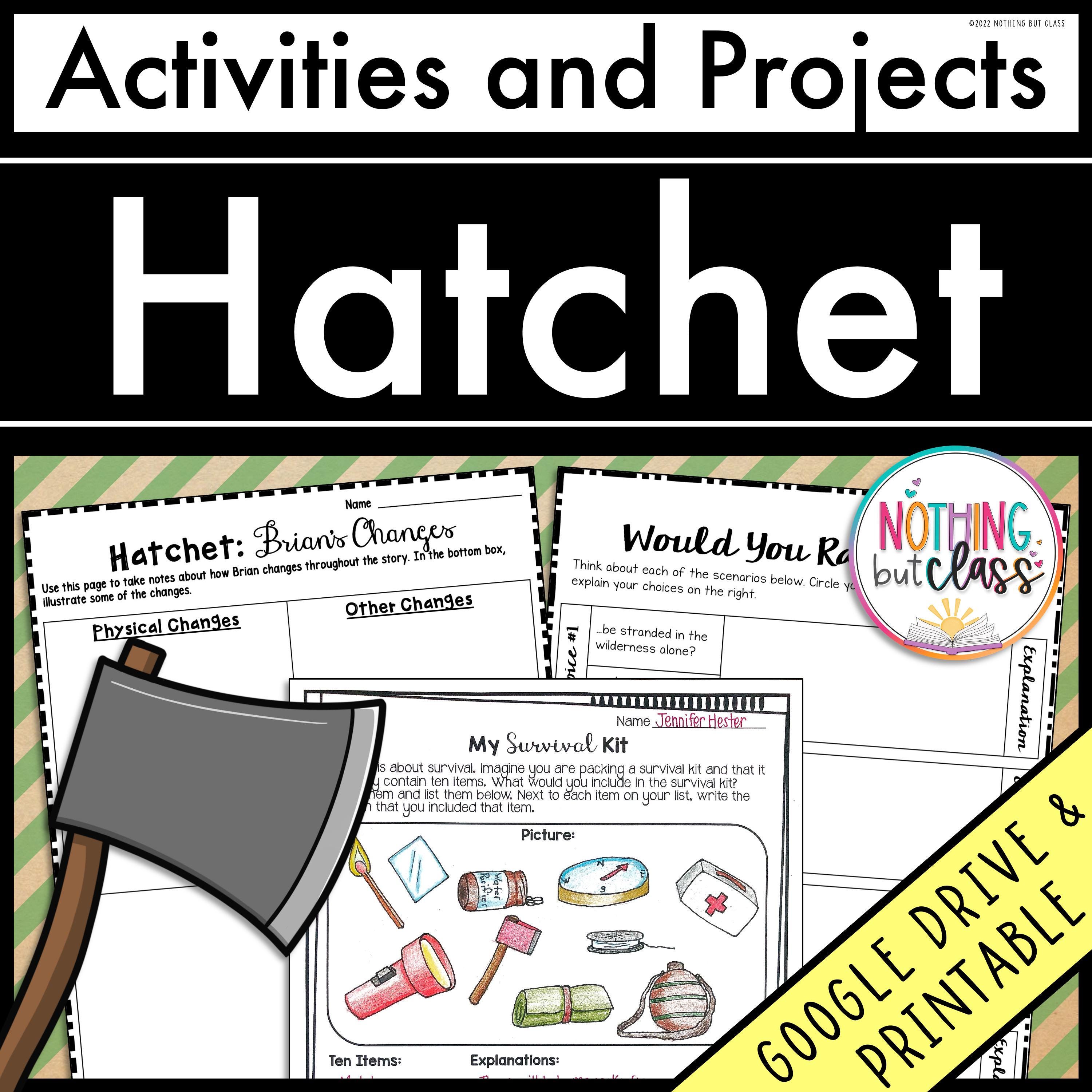 Hatchet | Reading Response Activities and Projects | Resources for ...