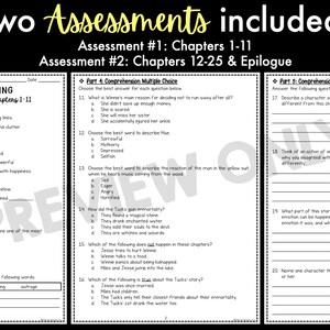 Tuck Everlasting Novel Study Unit | Literature Guide | Comprehension ...