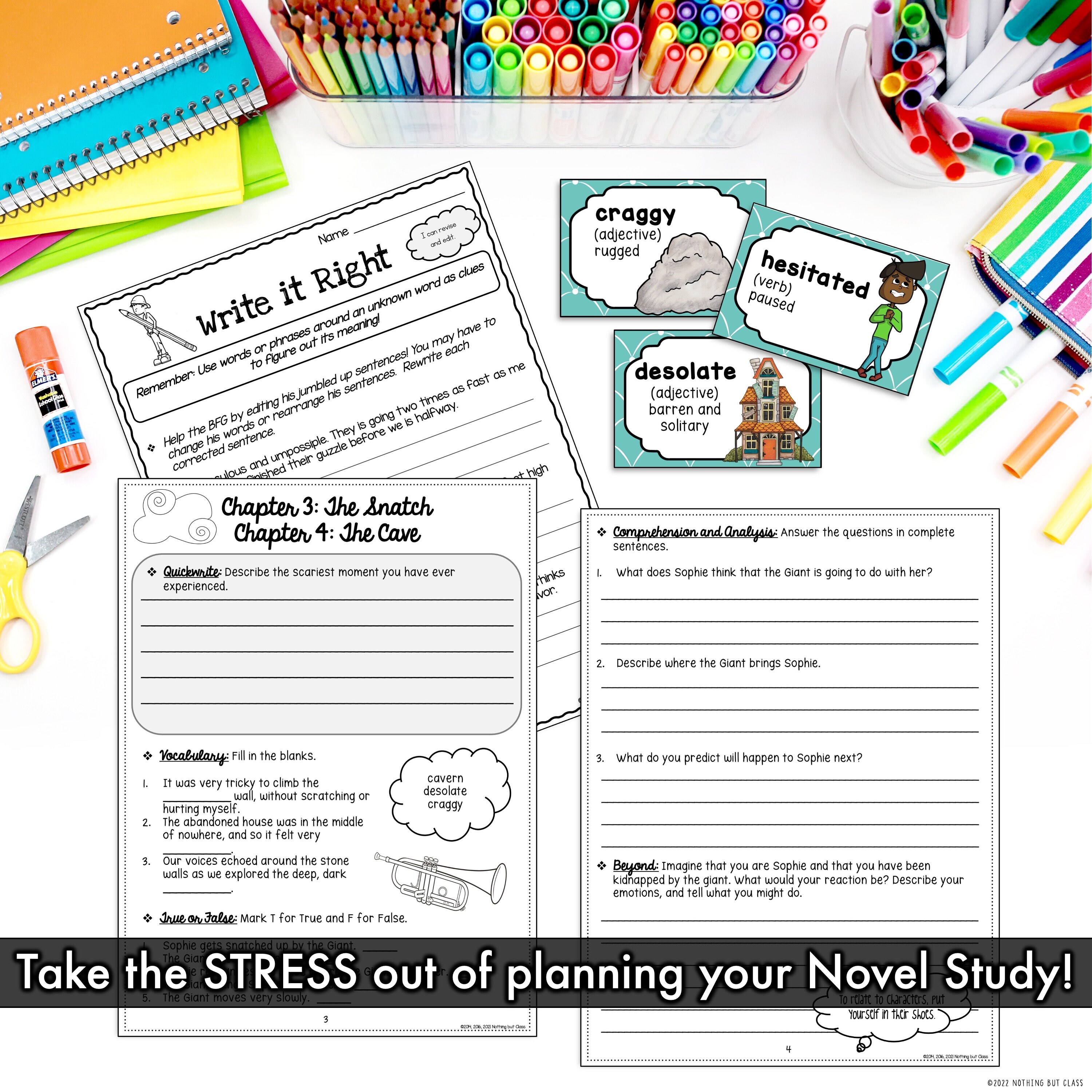 The BFG Novel Study Unit | Literature Guide | Comprehension Worksheets ...