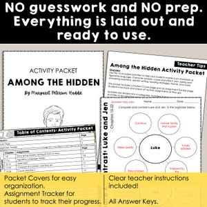 Among the Hidden | Reading Response Activities and Projects | Resources ...
