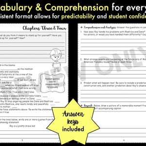 Hoot | Comprehension and Vocabulary by Chapter | Guided Reading ...