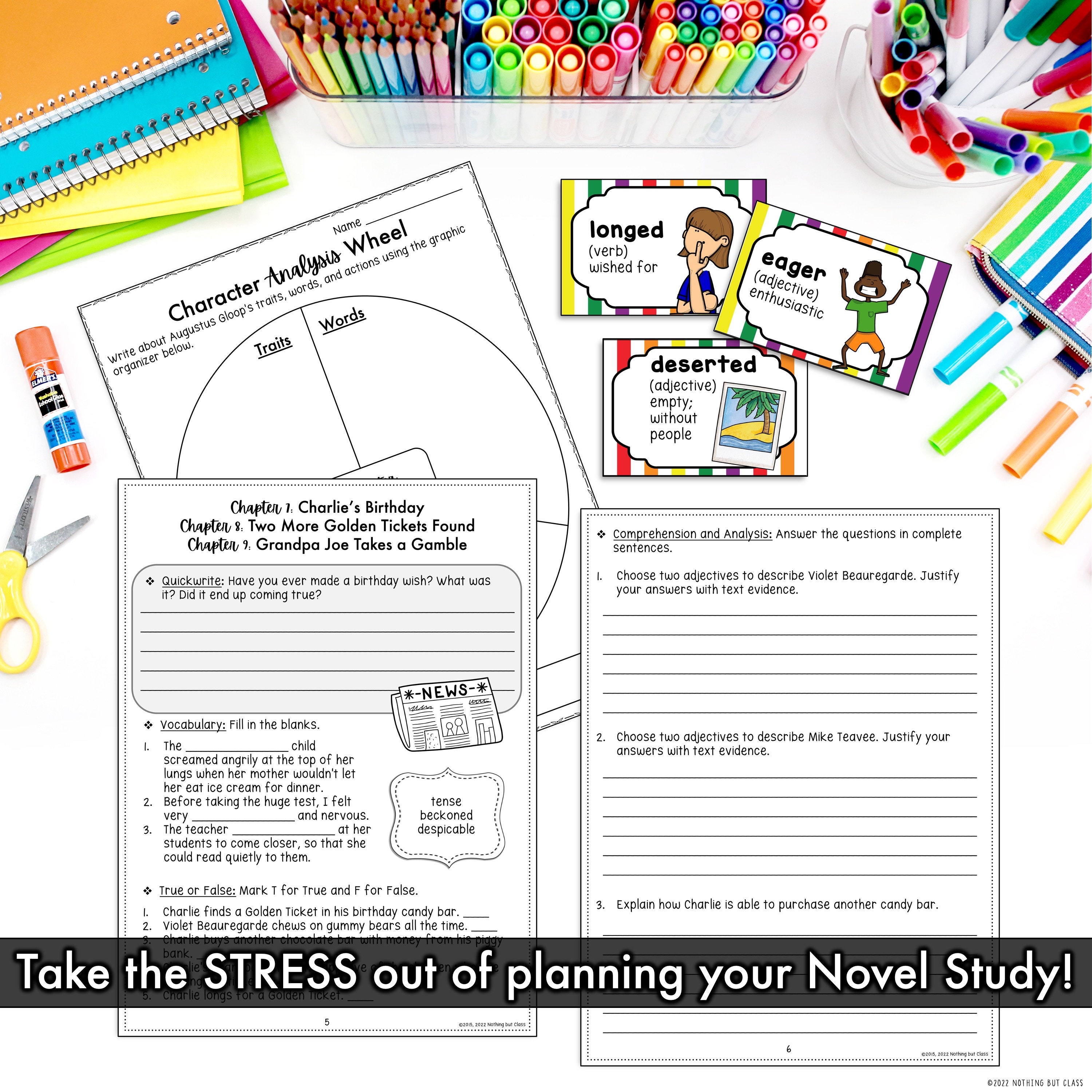 Charlie and the Chocolate Factory Novel Study Unit Literature Guide ...