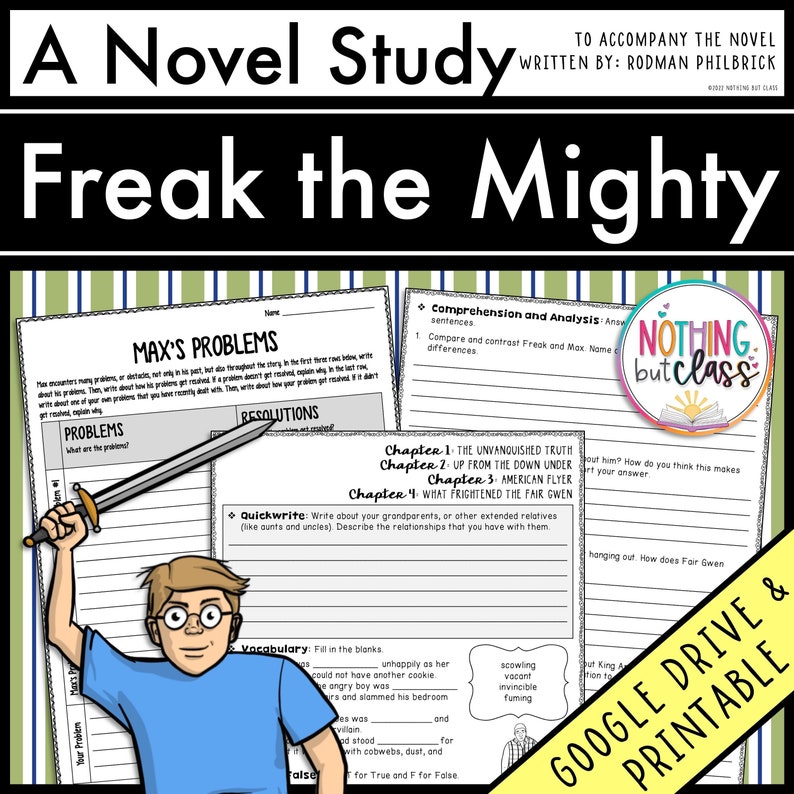 Freak the Mighty Novel Study Unit | Literature Guide | Comprehension ...