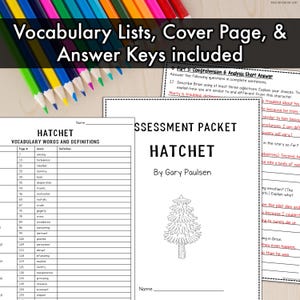 Hatchet - Tests | Quizzes | Assessments for Novel Study - Etsy